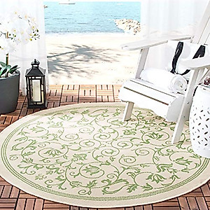 SAFAVIEH Courtyard Collection Accent Rug - 2' x 3'7", Navy & Beige, Scroll Design, Non-Shedding & Easy Care, Indoor/Outdoor & Washable-Ideal for Patio, Backyard, Mudroom (CY2098-268)