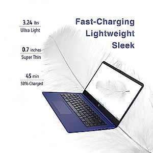 HP 2022 Stream 14" HD BrightView Laptop, Intel Celeron N4000, 4GB RAM, 64GB SSD, Intel HD Graphics, 720p Webcam, 1 Year Office 365, Blue, Win 11 S, 128GB Snowbell USB Card