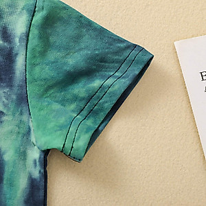 Summer Toddler Baby Boy Girl Outfit Set Tie Dye Short Sleeve T-Shirt Tops Shorts Pants 2 Piece Clothes Set