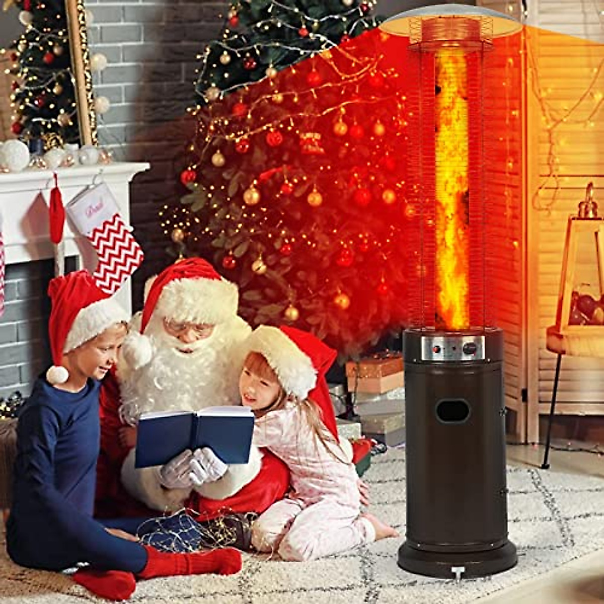 Garden Patio Heater,Outdoor Patio Heater,46000 BTU Propane Based Classic Design With Wheels,Easy Set Up,Commercial & Residential Outdoor Heater Electric Stand