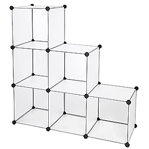 NA Cube Storage Organizer Cube Bookshelf Closet Organizer and Storage Items Space-Saving Plastic Storage Unit White