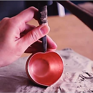 アトリエ鍛 Guinomi Sake Cup (Blue) Japanese Hammered Copper Craft Art Work, Japanese style tableware, Ochoko, Drinking cup,