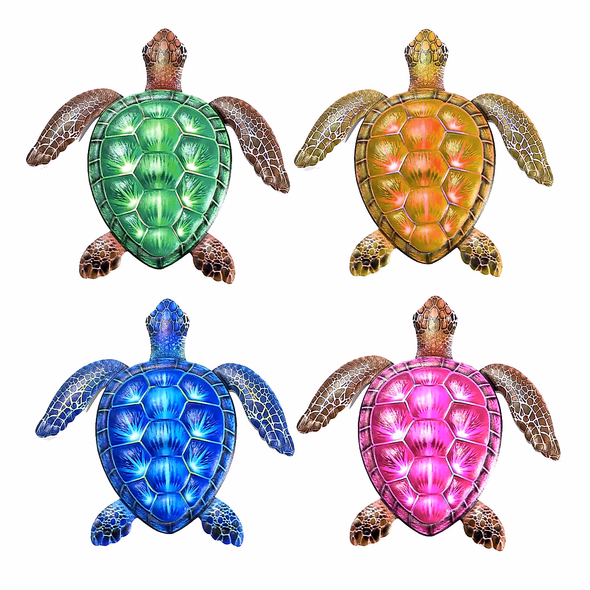 Surakey Metal Sea Turtle Wall Decor Sea Turtle Wall Art Decor Hanging Animal Ornament for Home Bedroom Living Room Office Garden Fences Aquarium Ocean Wall Decoration (Green)