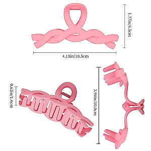 CNHUALIN 4 Macaron Hair Claw Clips - 4.3 Inch To Hold Hair Without Sliding Out Of Place Hair Clamps，Claw Clips For Thick Hair