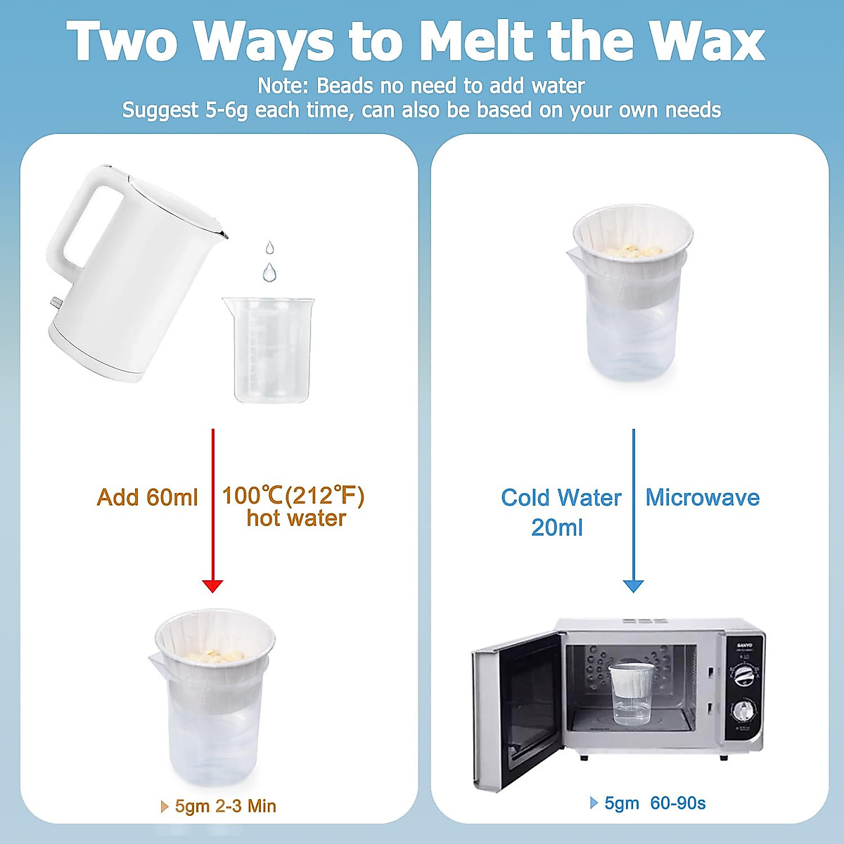 Nose Wax Hair Removal Kit by CoFashion | 100g Wax, 30 Applicators (15-30 Uses) | Painless, Quick & Easy for Men | 15 Mustache Guards, 1 Silicone Cup