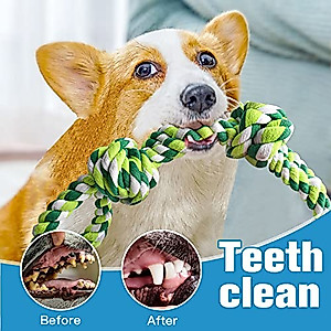 UPSKY Dog Rope Toys 2 Nearly Indestructible Dog Toys, Dog Toy for Medium to Large Breed, Dental Cleaning Chew Toys, Dog Tug Toy for Boredom, Dog Grinding Teeth, Dog Rope Toy for Aggressive Chewers