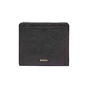Fossil Women's Logan Leather Wallet RFID Blocking Small Bifold, Black (Model: SL7829001)