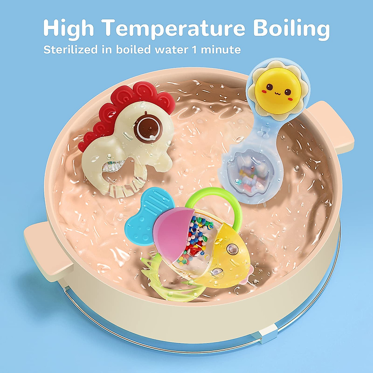 MOONTOY 12pcs Baby Rattles Set Teether Toys for Babies 0-6 Months Infant Christmas Stocking Stuffers Gifts, Baby Toys 6-12 Months Teething Toys 3-6 Months Newborn Boy Girl 0 1 2 3 4 5 6 7 8 9 10 Month