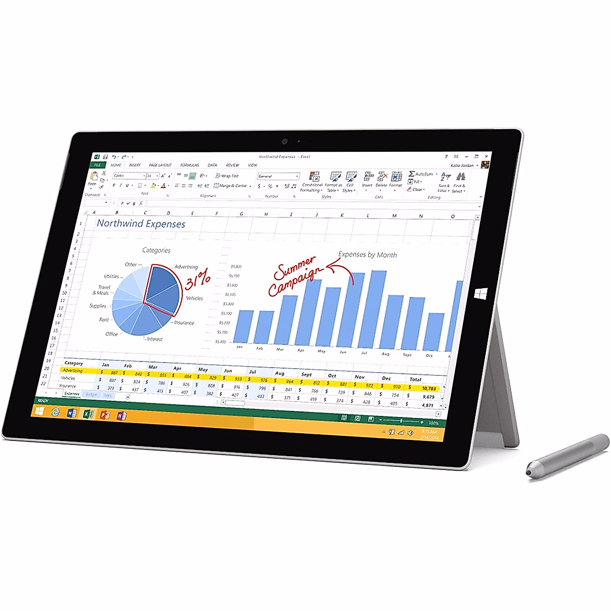 Microsoft Surface Pro 3 (256 GB, Intel Core i7, Windows 8.1) - Free Windows 10 Upgrade (Renewed)