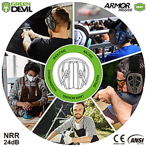 GREEN DEVIL Noise Reduction Hearing Protection Ear muffs Passive Safety Earmuffs Slim Headphones For Shooting Gun Range