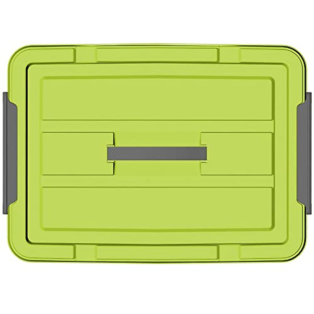 Cetomo 20L*6 Plastic Storage box, Tote box,Transparent Organizing Container with Durable green Lid and Secure Latching Buckles, Stackable and Nestable,6Pack