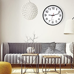 OceeK Black Wall Clock Silent Non-Ticking 10 Inch Non-Ticking Wall Clock 10 Inch Silent Quartz Modern Wall Clocks 10” Battery Operated Modern Simple Style Decorative for Home Office School Wall Clock