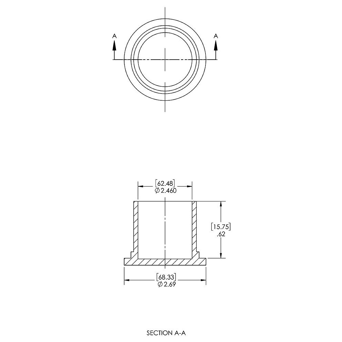Caplugs ZC321AK1 Plastic Straight Sided Utility Cap to Cap Thread Size 2-1/2" C-32, PE-LD, to Cap Thread Size 2-1/2", Red (Pack of 10)