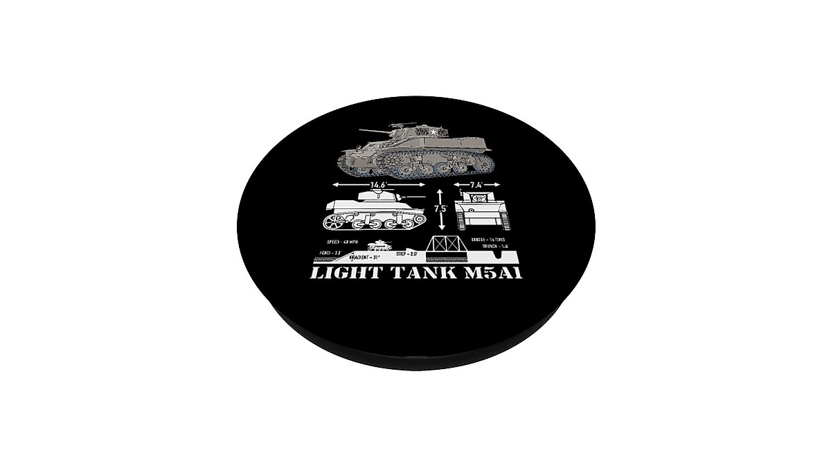 M5A1 Light Tank American WW2 Tanks Infographic Diagram PopSockets ...