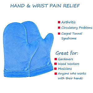 Hot and Cold Hand Therapy Gloves, Hand Ice Pack, Ice and Heat Therapy Pain Relieving Mittens | Microwavable and Freezable, Arthritis, Finger and Hand Injuries, and Carpal Tunnel Small, Medium