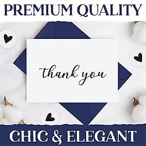 100 Pack Thank You Cards with Envelopes – 4x6 White Thank You Cards Bulk with Envelopes, Stickers and Marker – Elegant Thank You Note Cards for Baby Shower, Wedding, Funeral, Graduation.