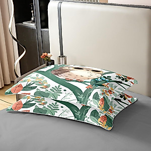 Feelyou Boys Girls Cute Owl Bedding Set Queen(No Comforter), 3D Animal Printed 100% Cotton Duvet Cover Kids Bird Decor Comforter Cover Cartoon Owls Design Teens 3Pcs with 2 Pillow Case