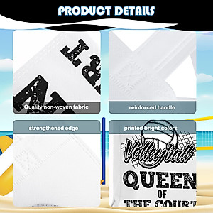 Kajaia 24 Pcs Party Treat Bag with Handles Reusable Goodie Favor Bag Non Woven Party Favor Bags Birthday Supplies(Volleyball)