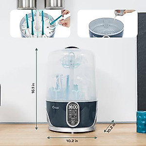 Babymoov Turbo Pure Steam Sterilizer Dryer, Patented Purified Sterilization, Fast & Clean Drying, Baby Bottle Storage and Easy Use (Elimates 99.9% of bacteria)