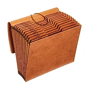 Globe Weis /Pendaflex Heavy Duty Expanding File with Flap, 12 Monthly Pockets, 1/3 Cut Tabs, Brown, Letter Size (R117MLHD)