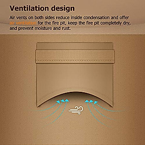 NEXCOVER Square Fire Pit Cover - Waterproof 600D Heavy Duty Cover, Premium Patio Outdoor Cover, 36”L x 36”W x 24”H, Fits for 33 inch, 34 inch, 35 inch, 36 inch Fire Pit / Table, Brown.