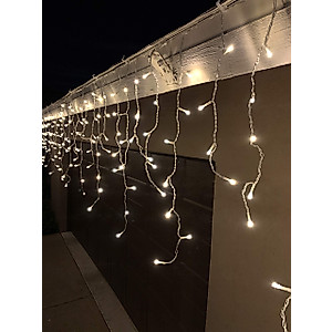 416 LED Christmas Icicle Lights for Indoor & Outdoor Decorations, Christmas Events, Christmas Eve Night Decor, Christmas Tree, Eaves (Warm White)