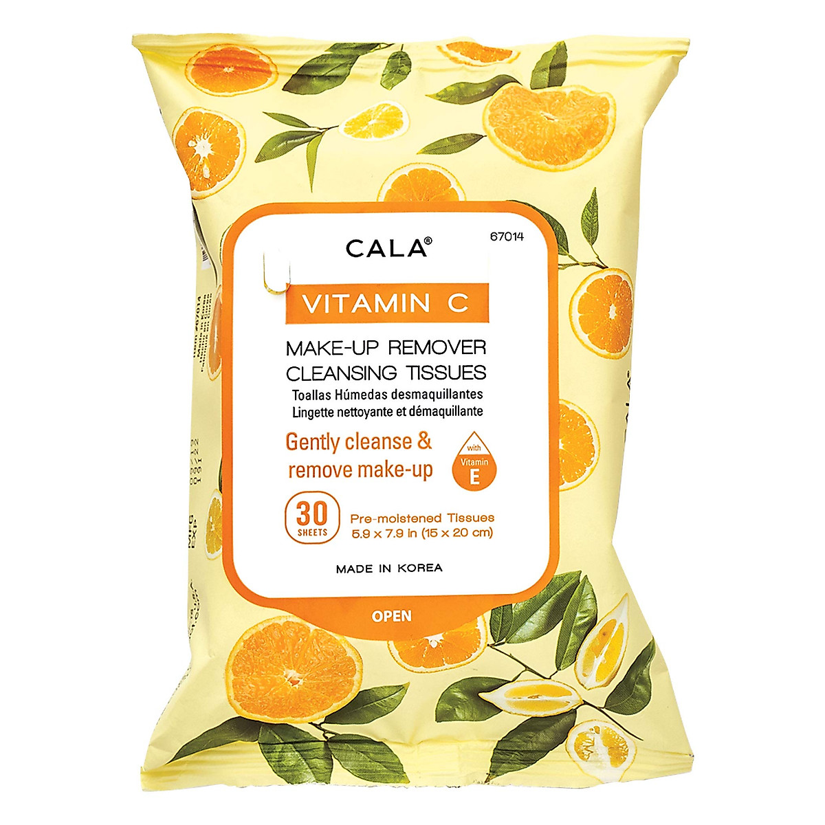 Cala Vitamin c make-up remover cleansing tissues 30 count, 30 Count