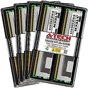 A-Tech 256GB Kit (8x32GB) DDR3 1866MHz PC3-14900L ECC LRDIMM 4Rx4 Quad Rank 1.5V Load Reduced DIMM 240-Pin Server RAM Memory Upgrade Modules (A-Tech Enterprise Series)