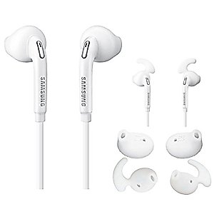 Ear Gels Earplugs Coverage for Samsung Galaxy S6/S6 Edge Stereo Headset Earphones, OCARLY Silicone Cover Ear Gels with Wing Anti Slip Sport Hook for SAMSUNG S6 S7 Edge Headphones 4 Pairs (white)