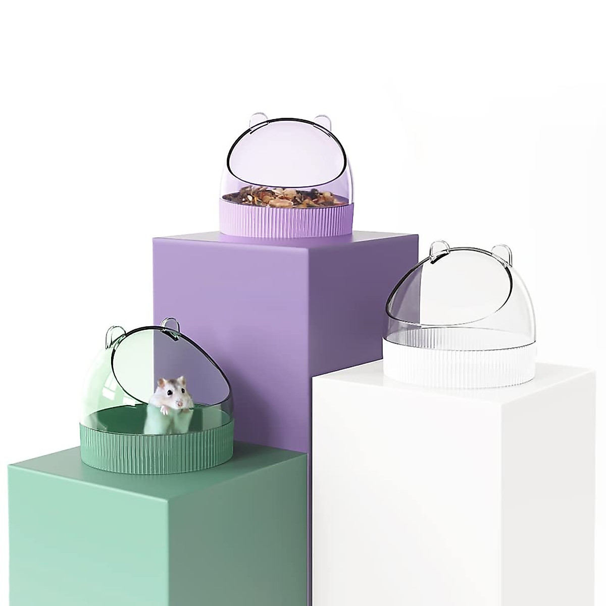 Tafit Cute Hamster Food Bowl Hedgehog Dish for Dwarf Hamsters, Syrian Hamsters, Gerbils, Mice, Rats, Small Animals, White