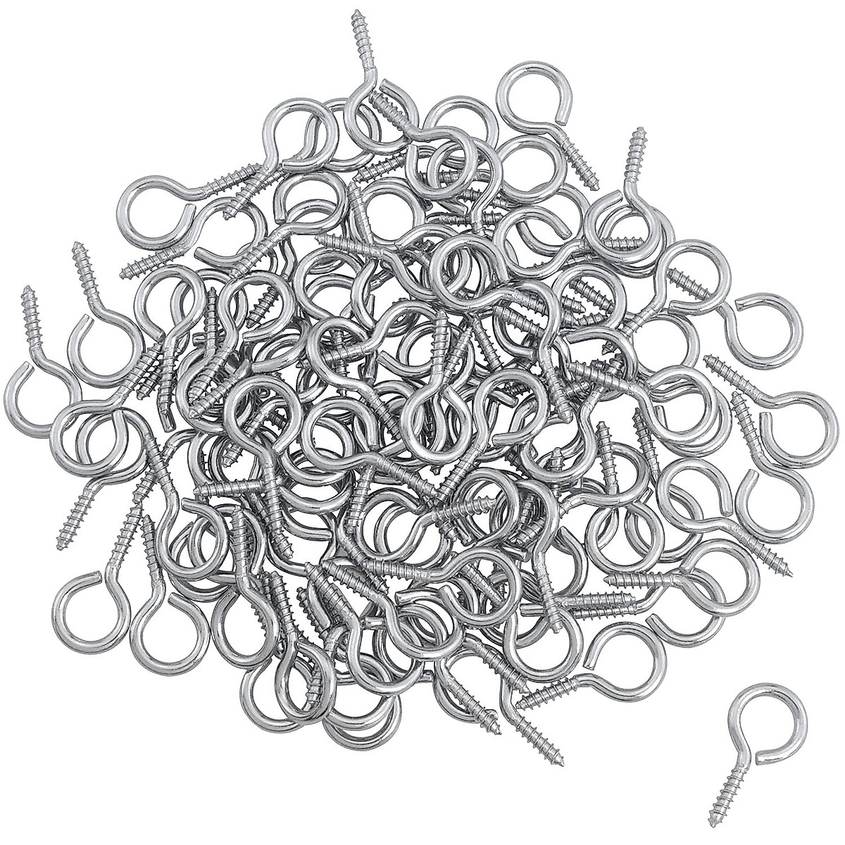 LUORNG 100PCS 0.67 inches Stainless Steel Eye Screws, Heavy Duty Screw, Eye Hooks Screw Eye Bolts Eye Hooks Screw