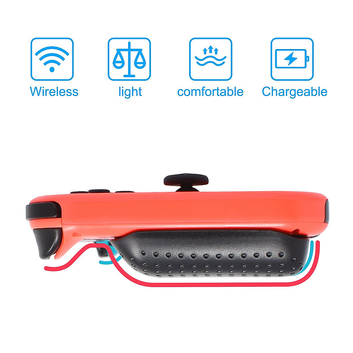 FYOUNG Wireless Keyboard Compatible with Nintendo Switch/Switch OLED, Wireless Gamepad Chatpad Message Keyboard for Switch, 2.4G USB Rechargable Handheld Remote Control Keyboard with a 2.4G receiver