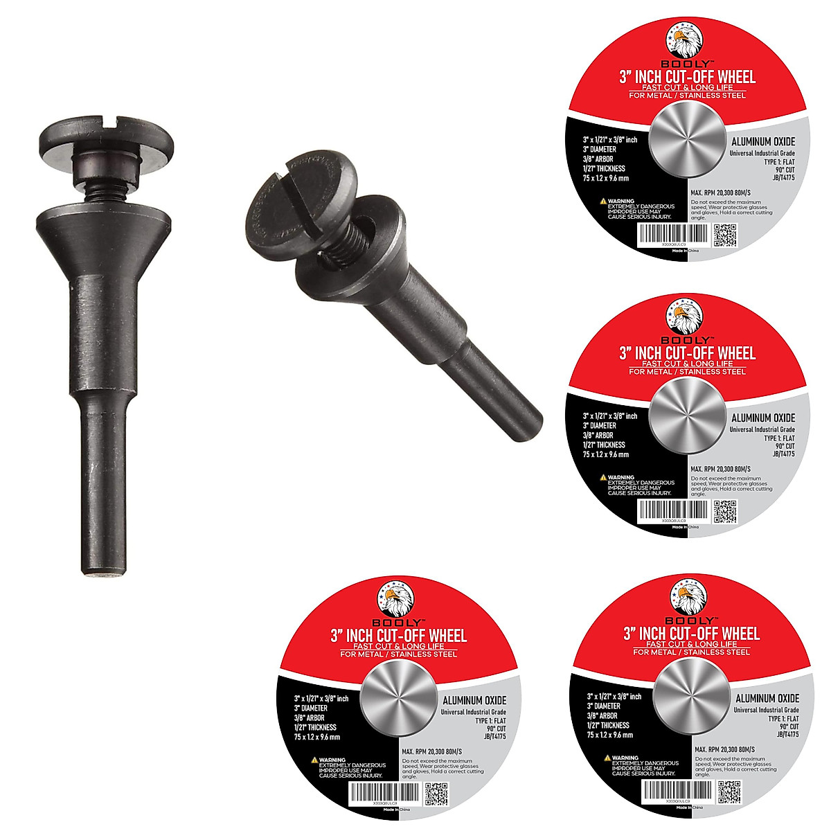 Premium-Grade Die Grinder Bits Carbide Burr Set 1/4 Shank 8-PC Double-Cut Rotary Metal Grinding Bits for Dewalt Milwaukee & Die Grinders Accessories/Bonus Kit: 4-PC 3" Cut-Off Wheels + 2-PC Mandrels