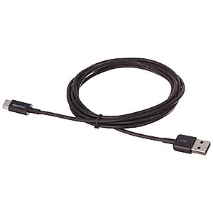 Amazon Basics USB Type-C to USB-A 2.0 Male Charger Cable, 6 Feet (1.8 Meters), Black, Laptop