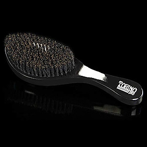 Torino Pro Curve Wave Brush by Brush King - #450 - Made with Reinforced Boar & Nylon Bristles -True Texture Medium Hard 360 Waves Brushes