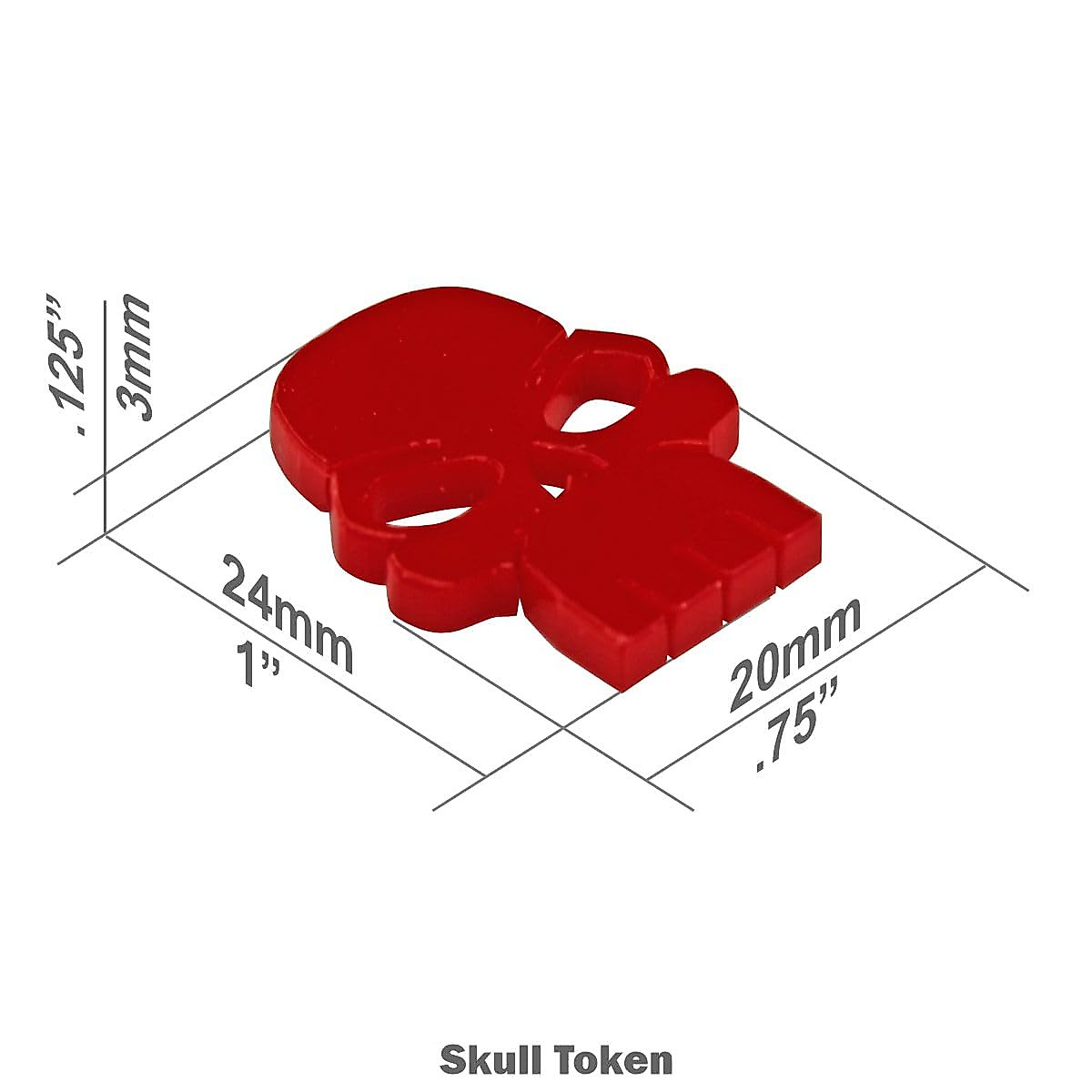 LITKO Skulls | Wound | Casualty | Death | Board Game | Role Play Game | Miniature Wargames | Compatible with Dungeons & Dragons, 40K | Pack of 10 (Red)