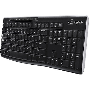 Logitech 920003051 K270 Wireless Keyboard, USB Unifying Receiver, Black