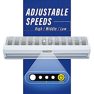 Wostore 36' Air Curtain 3 Speeds Commercial Indoor Industrial Househould Air Fan with Remote Control and Magnetic Door Switch
