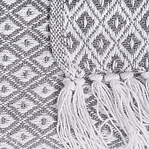 DII Global Mini Diamond Woven Throw, 50x60, Gray