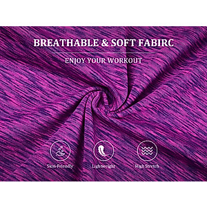Kimmery Womens Workout Tops for Women Tops for Women Casual Summer Tops Athletic Tops for Women Yoga Tops Summer Shirts Purple Pink XXL