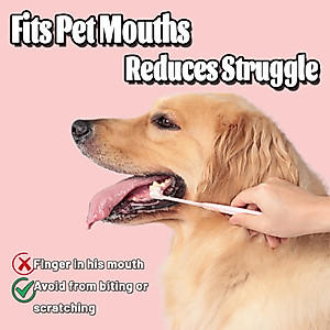 E.M&S.T by Emmeliestella Dog Toothbrush Teeth Cleaning Kit，Three-Sided，Dental Plaque Removal，Oral Hygiene，Freshen Dogs Breath，Reduce Tarta，Extra Soft Bristles, Independent Packaging, Blue&Pink 3PCS