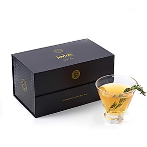 JoyJolt Aqua Vitae Martini Glass Set of 2. Crystal Glassware, Round Drinking Glasses with Off Set Octagon Base. Stemless Cocktail Glasses and Dessert Glasses. Unique Christmas Gifts