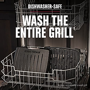 GEORGE FOREMAN® Contact Submersible™ Grill, 5-Serving Grill - Black Plates, Wash the entire grill