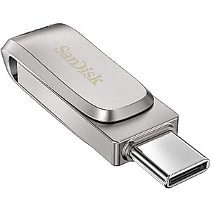 SanDisk Ultra Dual Drive Luxe USB Type-C 32GB Flash Drive for Acer 2-in-1 Laptops Chromebook 311, Chromebook 314, Chromebook Spin 513 (SDDDC4-032G-G46) Bundle with 1 Everything But Stromboli Lanyard