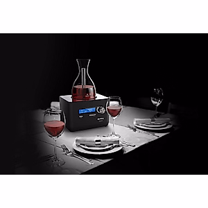 Alpina iFavine iSommelier Smart Electric Super Speed Wine Aerating Decanter Reduces Decanting Time to Seconds Black