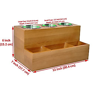 Spiretro Hair Tools Organizer, Hair Blow Dryer Care Styling Straightener, Flat Iron, Curling Wand, Brushes Holder, Caddy Storage for Vanity & Bathroom, Makeup, Wall Mount or Sit on Counter, Wood, Tan