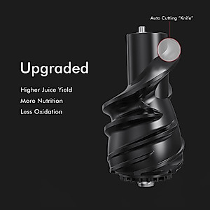 SiFENE Whole Fruit Cold Press Juicer Machine - Vertical Slow Masticating Juicer with Large 3.3in Feed Chute - Easy to Clean, Ideal for Whole Fruits & Vegetables, Gray