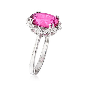 Ross-Simons 5.95 ct. t.w. Pink and White Topaz Ring in Sterling Silver. Size 6
