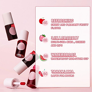 4 Colors Lip Tint Stain Set, LemonSac Velvet Lip Tint Watery Lip Stain, Moisturizing Waterproof Mini Liquid Lipstick,Plump Lip Gloss Long-lasting Korean Matte Lip Tint Non-Sticky Tinta De Labios (4PCS)
