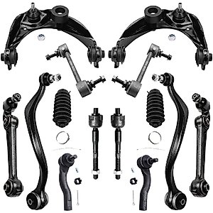 Detroit Axle - 14pc Front End Suspension Kit for 2010-2012 Ford Fusion Mercury Milan, 2011-2012 Lincoln MKZ, 6 Control Arms w/Ball Joints 2 Sway Bars 4 Tie Rods 2 Boots Replacement
